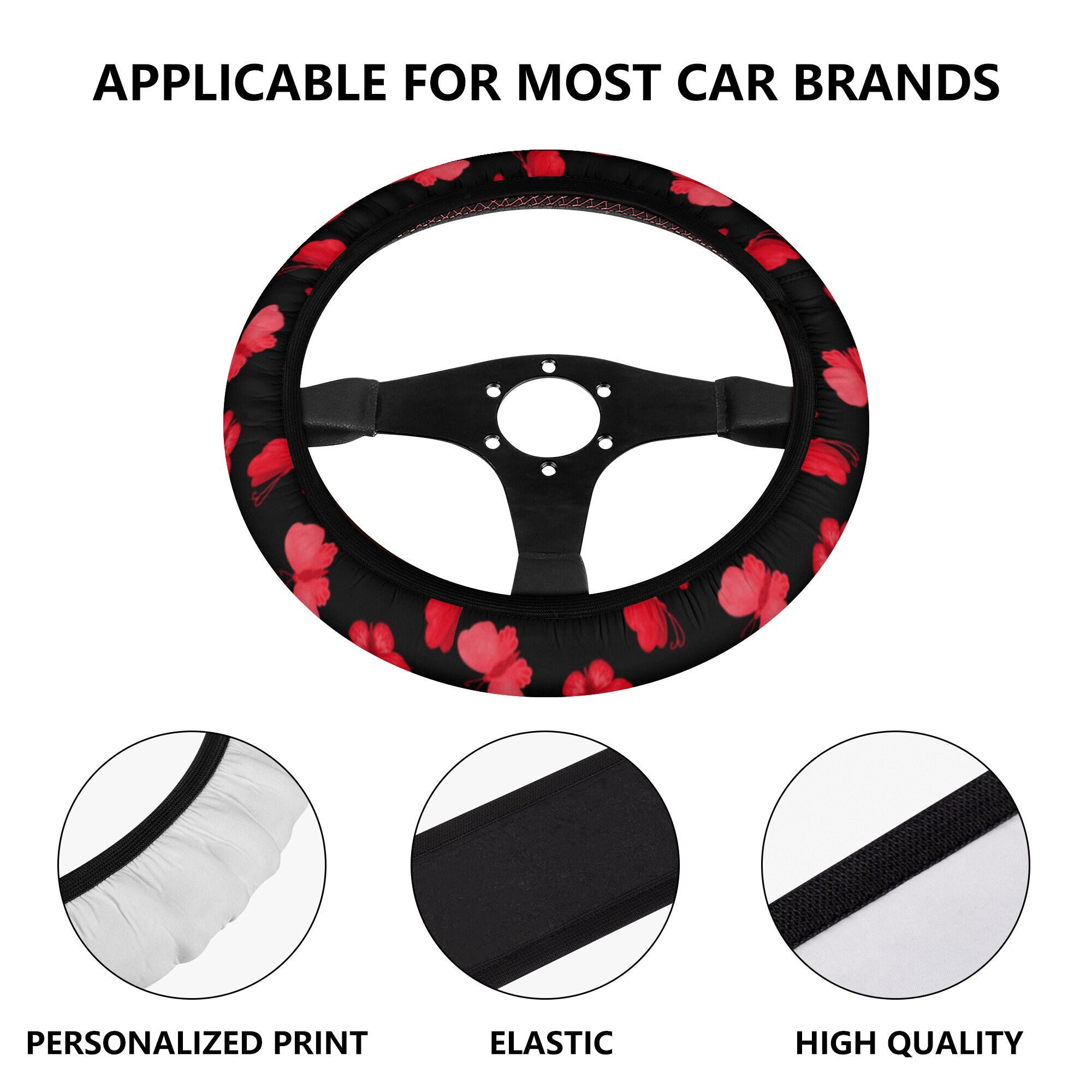Butterfly Steering Wheel Cover Red Butterflies Truck Steering Cover for ...