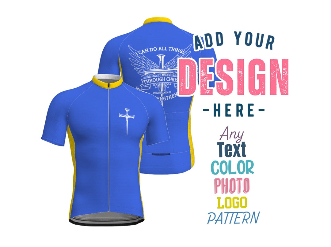 Custom Mens Cycling Shirt Personalized Cycling Jersey Customizable ...
