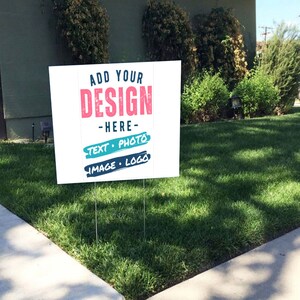 Custom Yard Sign With Stand Design Your Own Advertising Poster Board ...