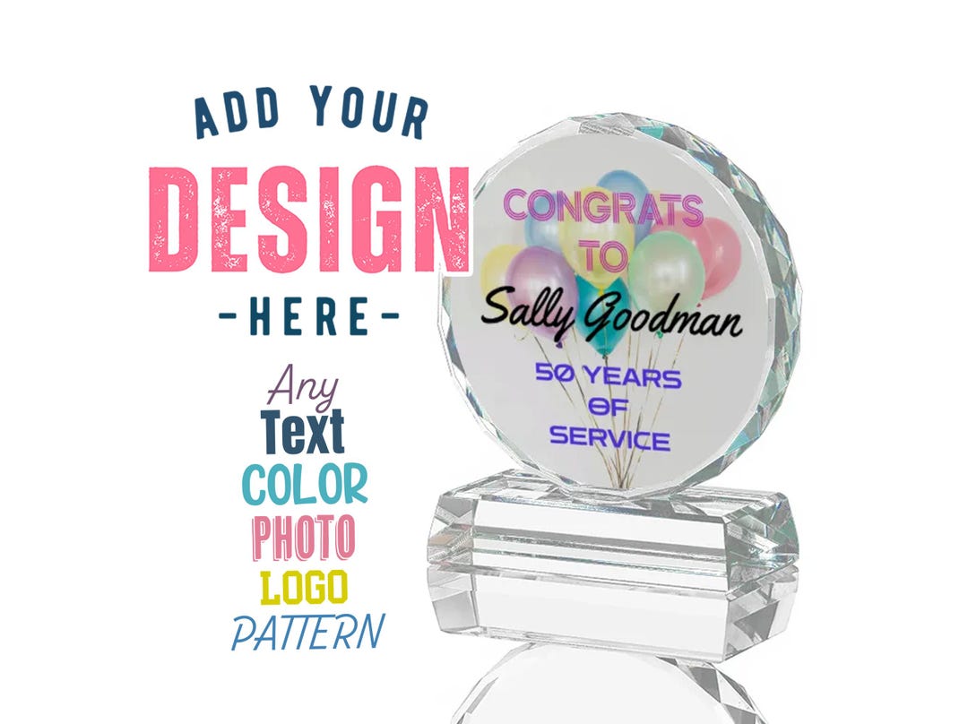 Custom Round Crystal Plaque Memorial Acrylic Trophy Octagon Award ...