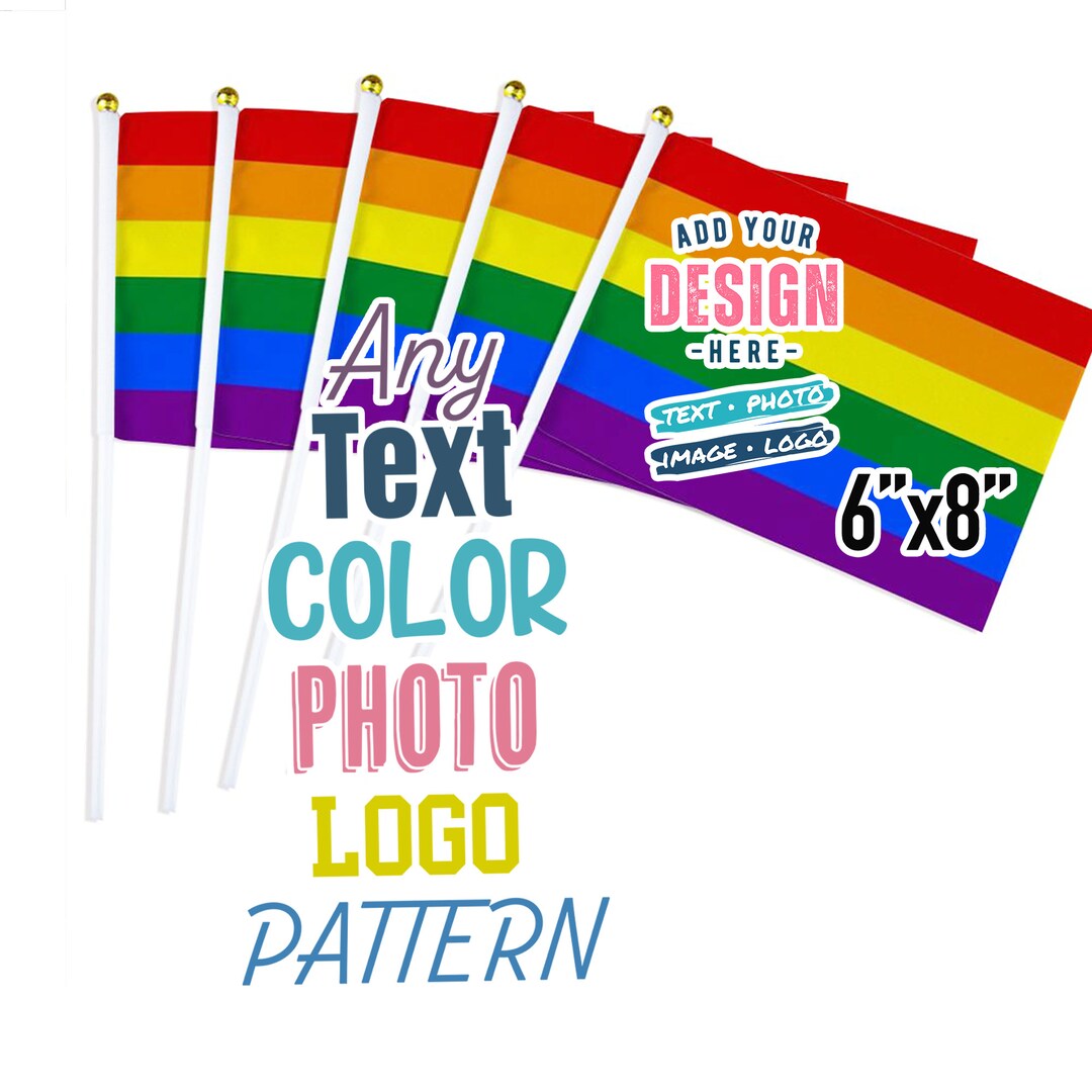 Translucent Mini Flag Custom Stick Flags Small Handheld Flags on Sticks ...