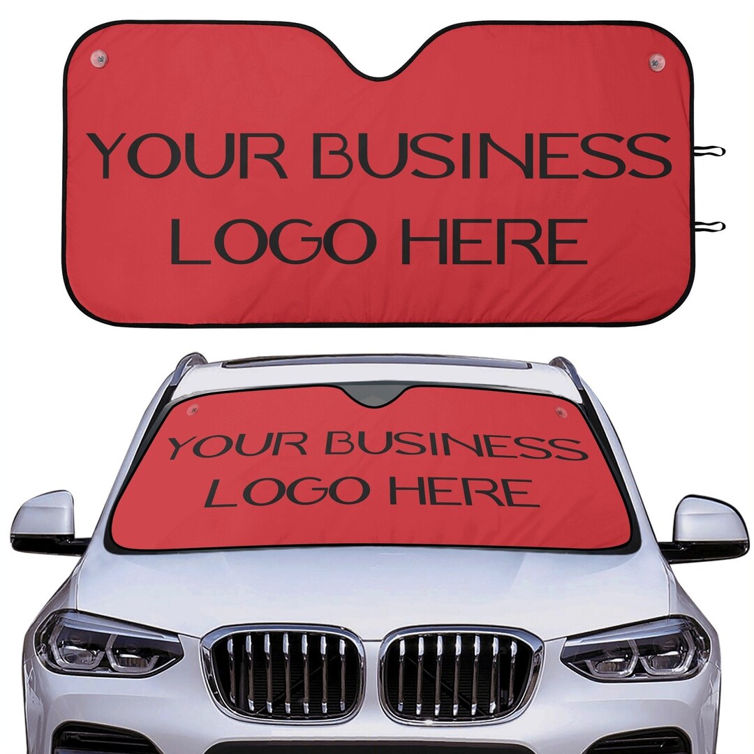 Business Logo Advertising Sign Custom Sun Shade for Car Small Biz ...