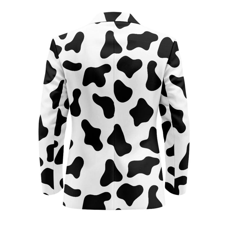 Cow Print Suit Jacket Black & White Cow Blazer for Men or Women Novelty ...