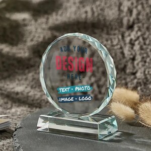Custom Round Crystal Plaque Memorial Acrylic Trophy Octagon Award ...