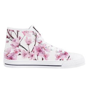 Cherry Blossom Shoes Floral Hightops Womens Cute Sneakers Low Top Youth ...