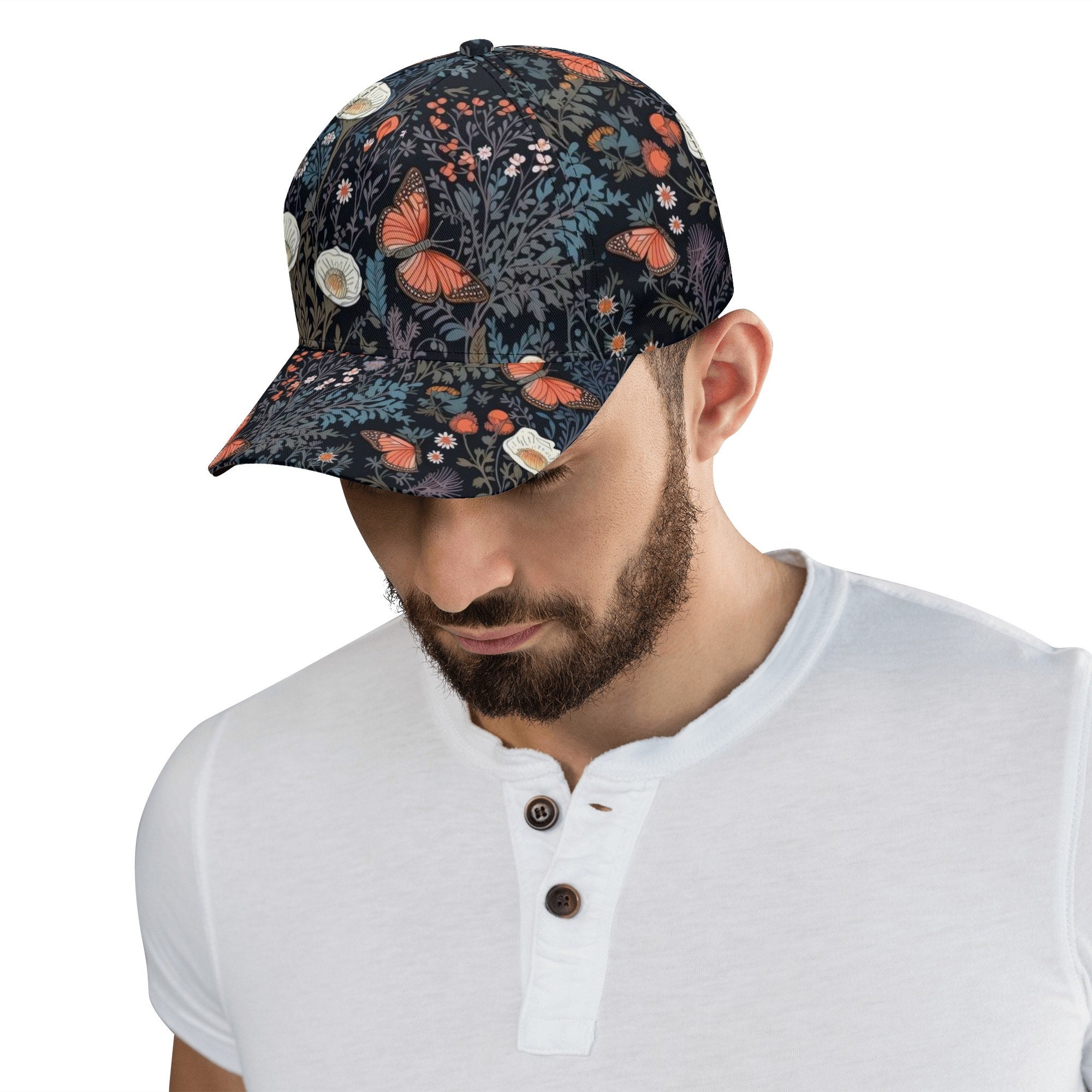 Cottagecore Floral Womens Hat Cute Monarch Butterfly Baseball - Etsy
