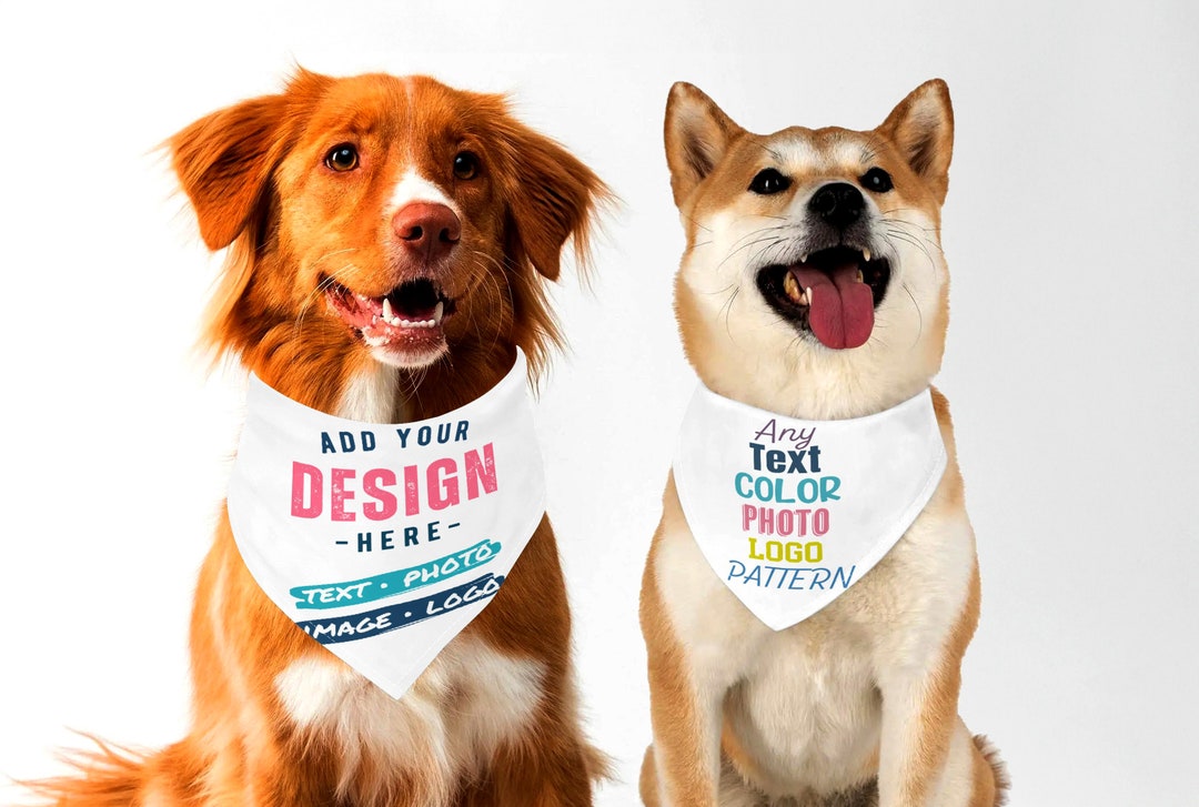 Custom Dog Bandana Pet Scarf for Animals Adjustable Neckwear Bandanas ...