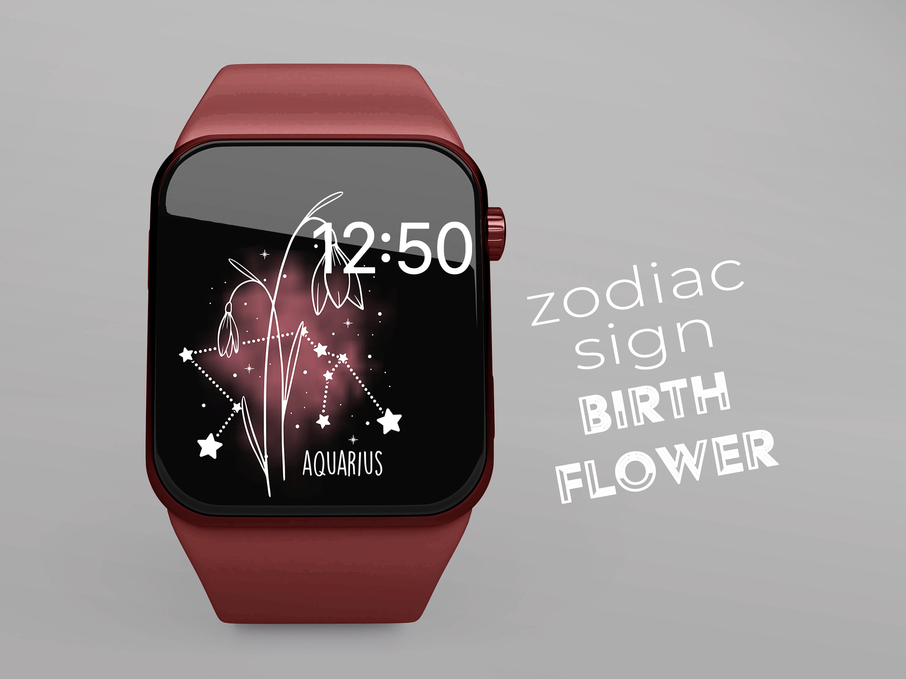 Birthsign Watch Face Wallpaper Bundle Floral Birth Sign Iwatch - Etsy
