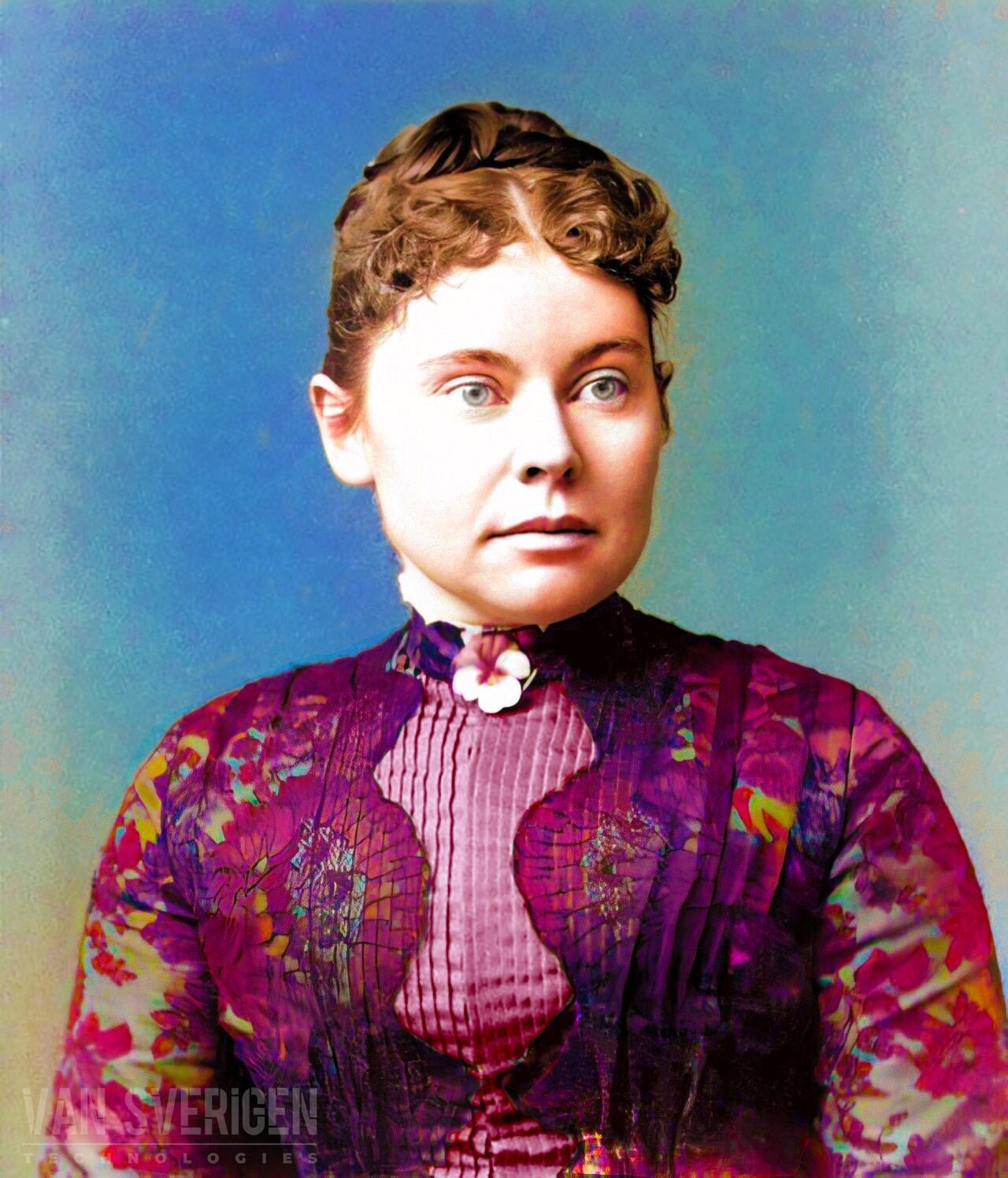 Lizzie Borden COLORIZED Digital Art by Van Sverigen - Etsy
