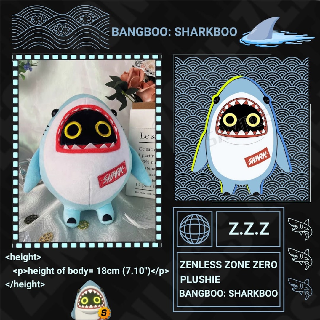 Zenless Zone Zero Plushie ZZZ Bangboo Plushie Bangboo ZZZ Sharkboo ...