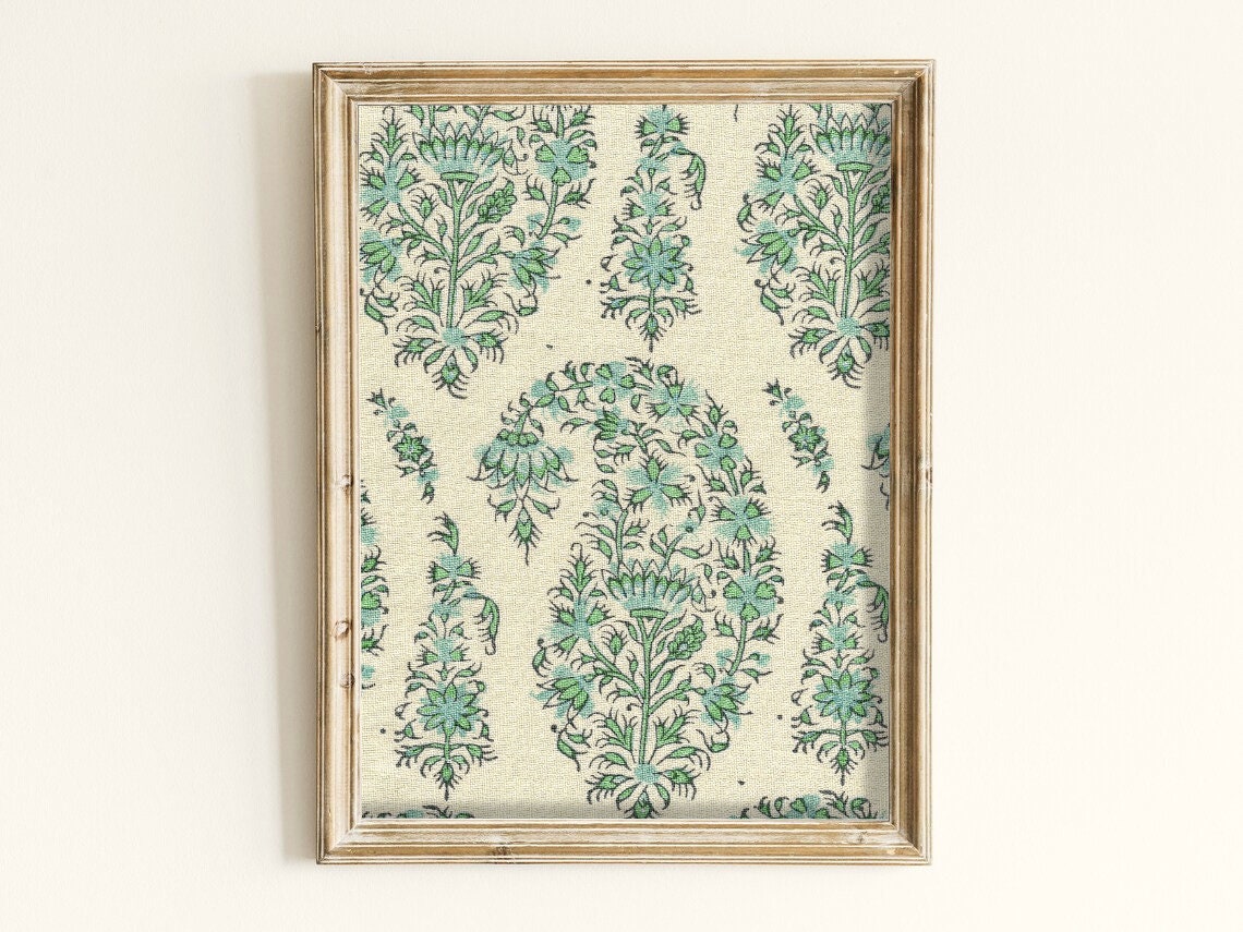 Indian Art Prints, Set of 6, Digital Download, Indian Block Print ...
