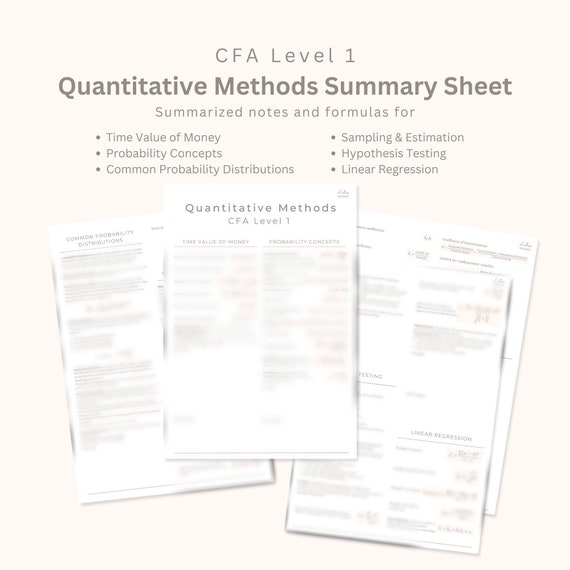 Quantitative Methods Formulas
