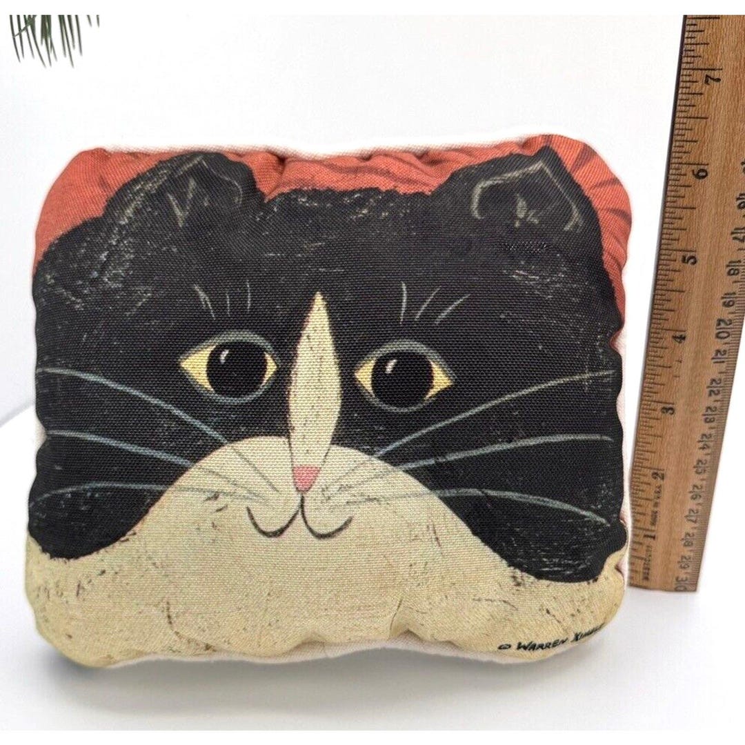 Warren Kimble Vintage Cat Pillow Small 6.5 in High - Etsy