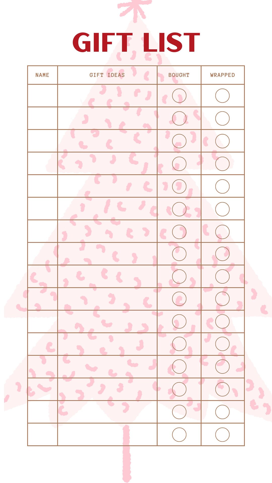 Christmas Gift List Pdf Download - Etsy