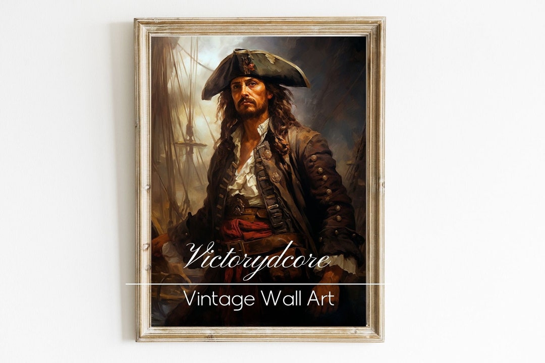 Vintage Pirate Captain Portrait: Antique Oil Painting Style (digital ...