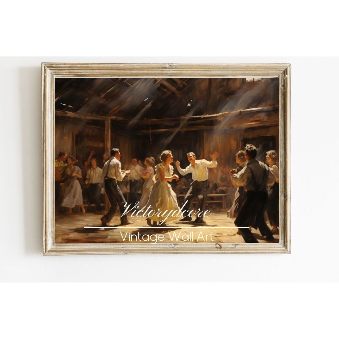 Vintage Barn Dance Print: 19th Century Western Art (digital Download ...