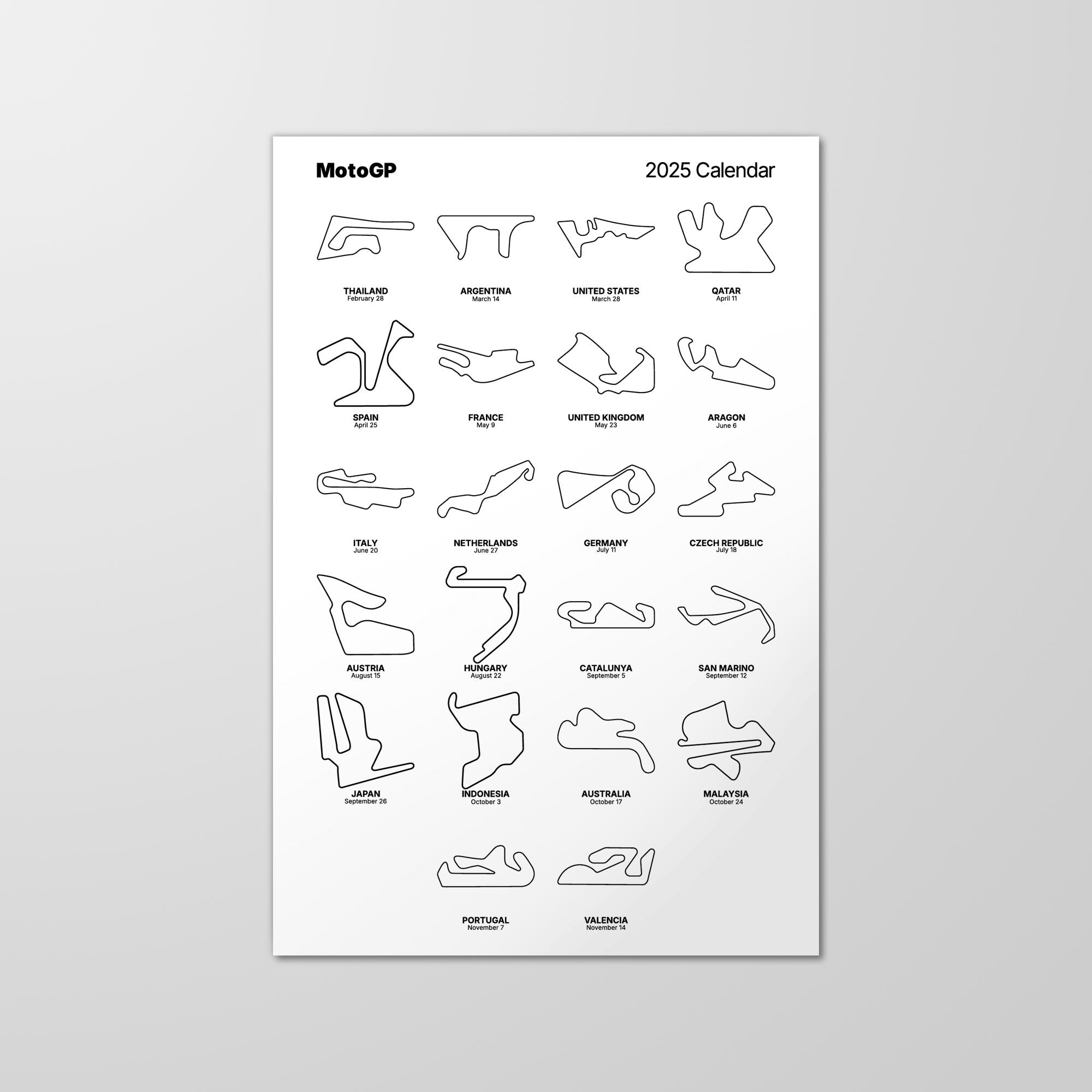 Motogp 2025 Calendar, Motogp Circuits, Sachsenring, Le Mans, Jerez ...