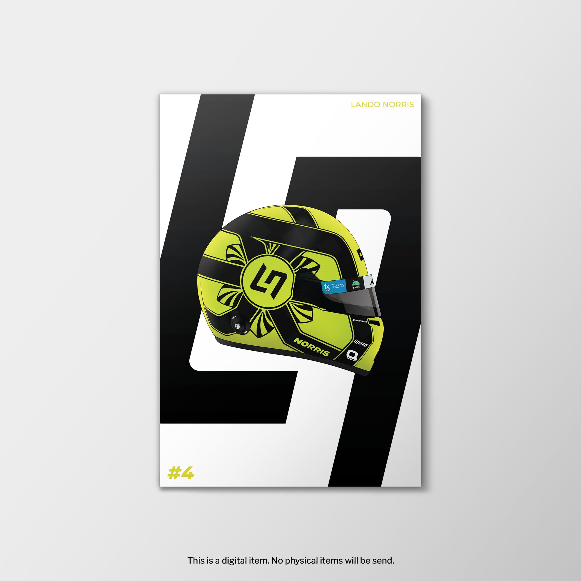 Lando Norris Helmet Poster, F1 Helmet, Mclaren Racing, Lando Norris ...