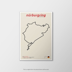 Nürburgring Nordschleife Circuit Poster, Nürburgring Circuit Wall Art ...
