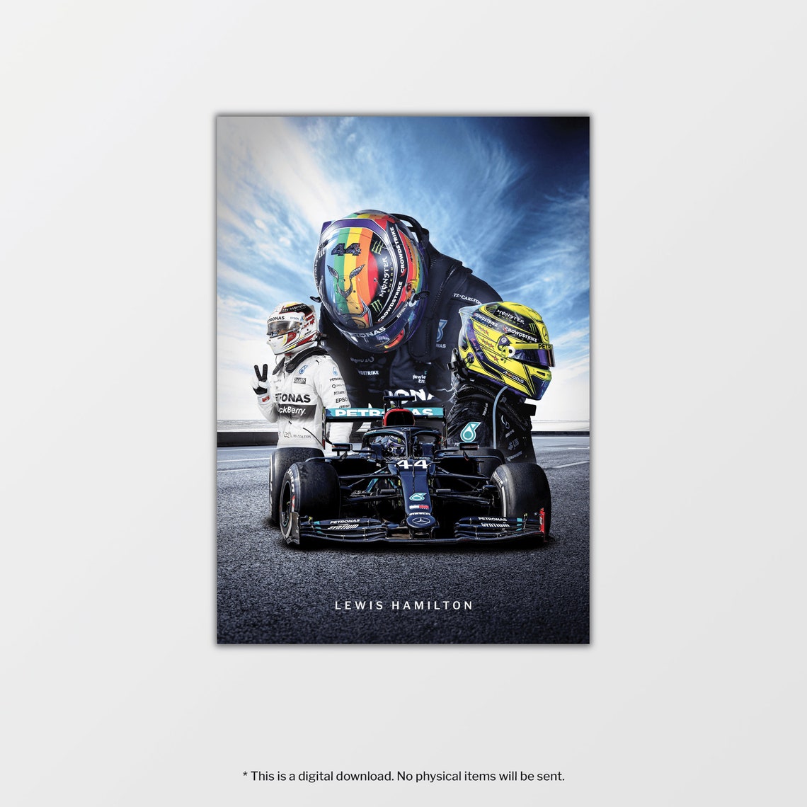 Lewis Hamilton Poster, Formula 1 Poster, Lewis Hamilton Wall Art ...