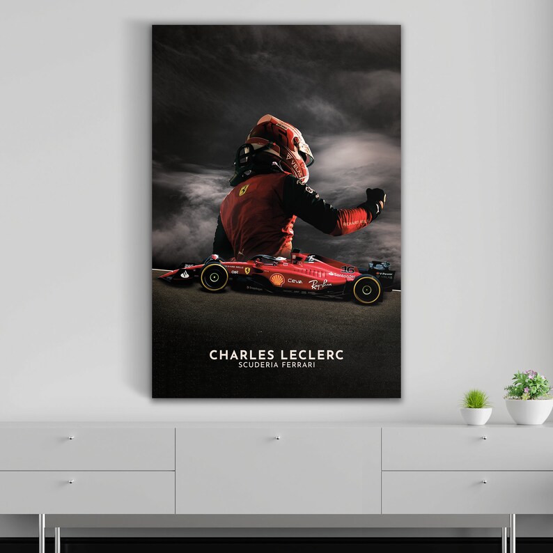 Charles Leclerc Ferrari Poster, Ferrari F1-75, Formula 1 Poster, F1 ...