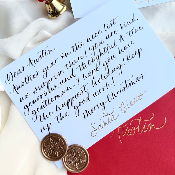 Calligraphy Santa Letter - Etsy