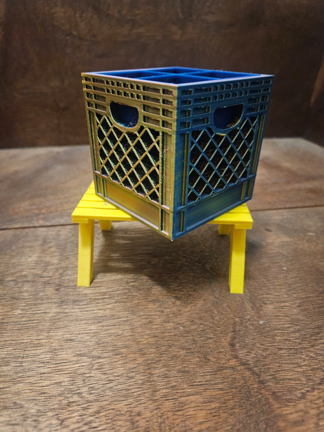 Large Mini Milk Crate Desk Organizer With 4 Slots - Etsy
