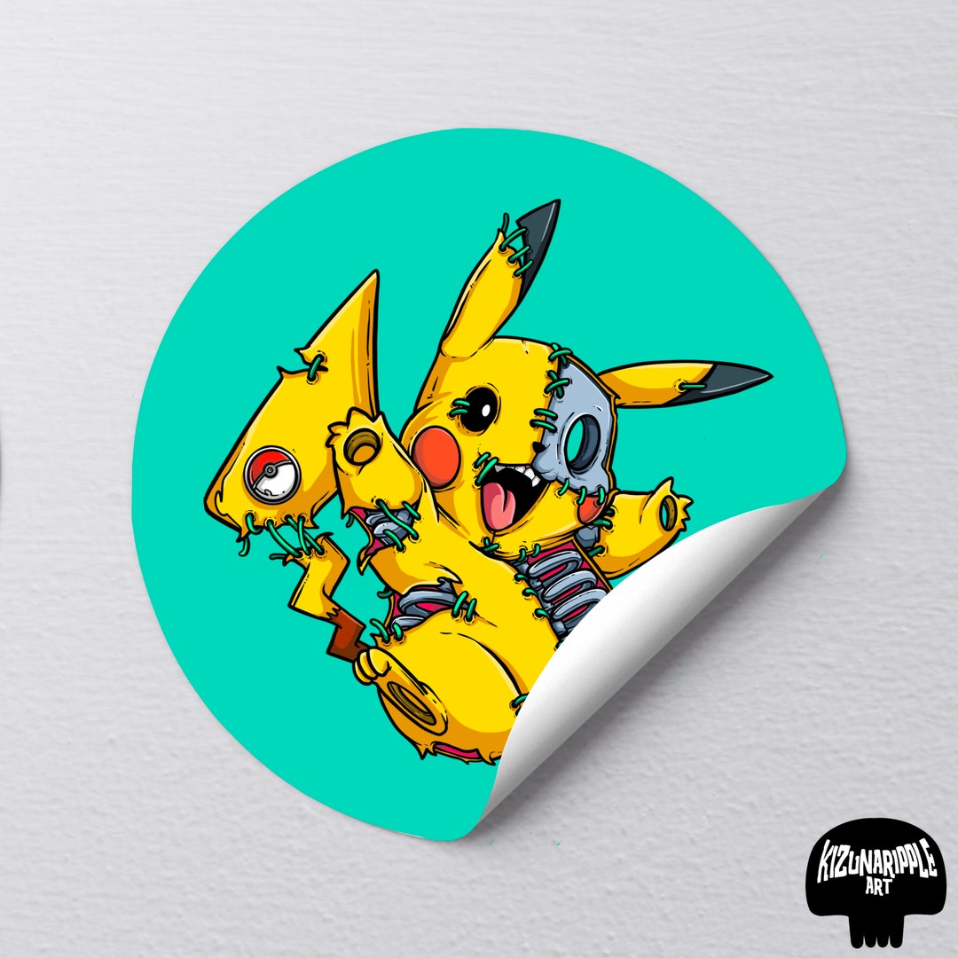 Pikachu Zombie Sticker Horror Urban Pokemon Art Printable Pikachu ...