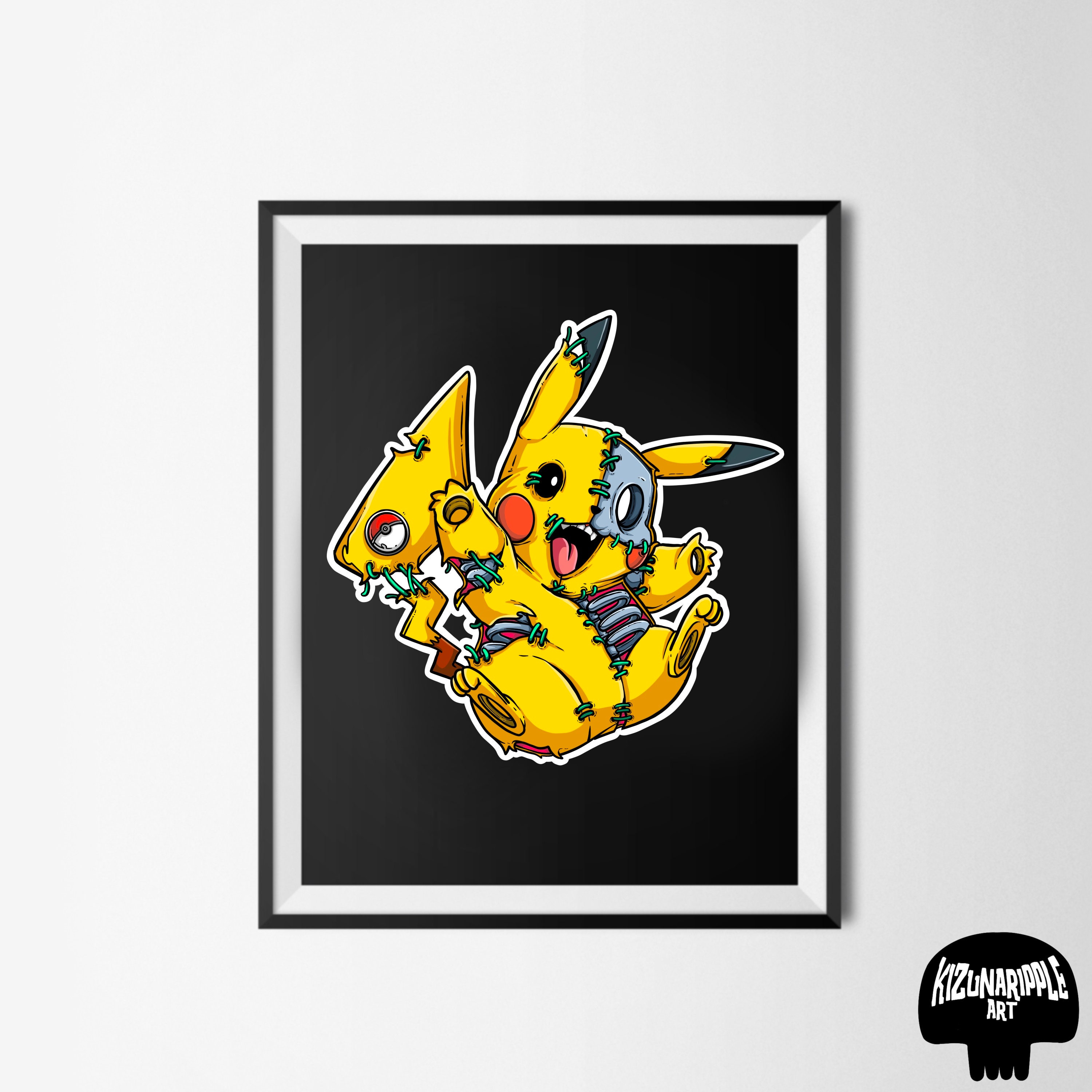 Pikachu Zombie Sticker Horror Urban Pokemon Art Printable Pikachu ...