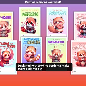 Red Panda V2 Valentine's Day Cards - Printable Download, Instant ...