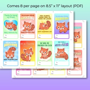 Red Panda Valentine's Day Cards - Printable Download, Instant Download ...