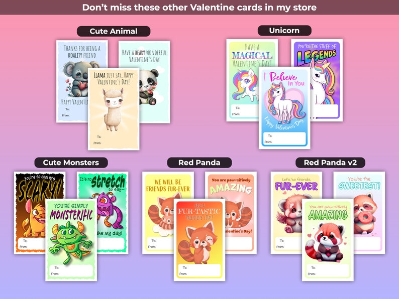 Red Panda V3 Valentine's Day Cards - Printable Download, Instant ...