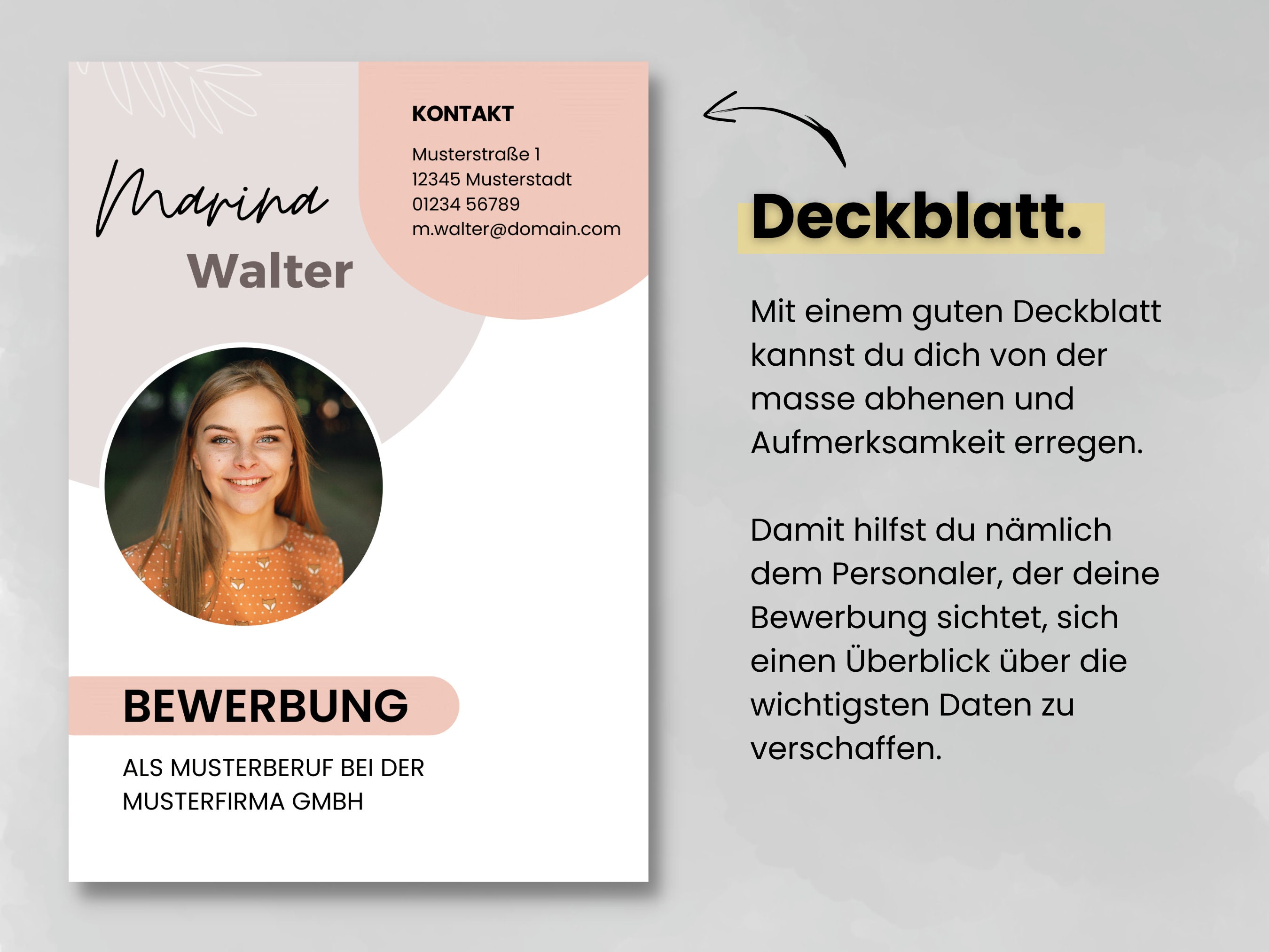 Application Template German Modern Student CV Cover Letter Creative ...
