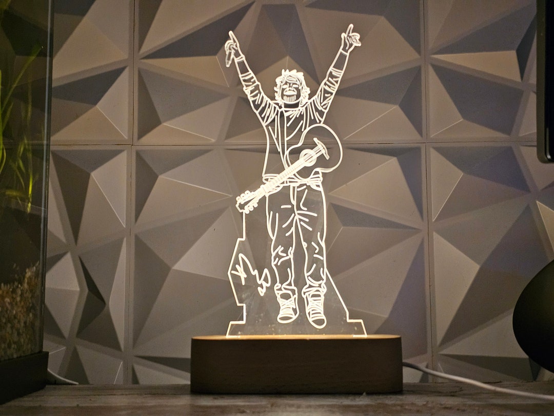 Ed Sheeran Personalized Text LED Table Lamp, Multicolor 3d Illusion ...