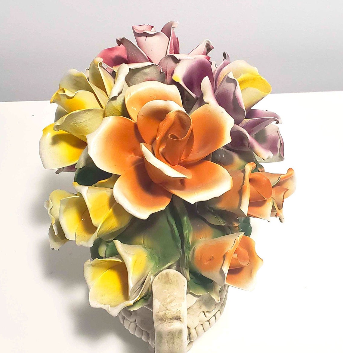 Vintage Capodimonte Large Roses Floral Bouquet Italian - Etsy Canada