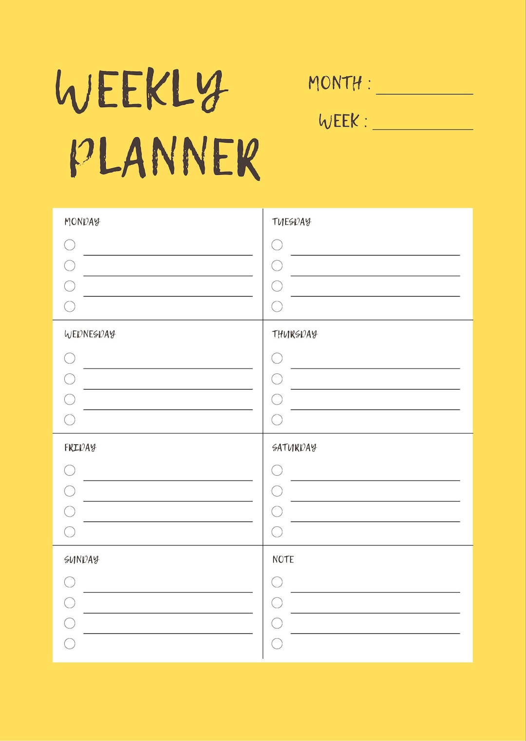 Weekly Planner Digital And/or Printable to Help Plan and - Etsy