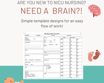 NICU Nurse Brain/report Sheet- Level III and Below - Etsy