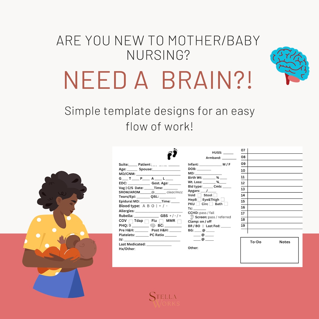 Mother Baby Nurse Brain/report Sheet - Etsy