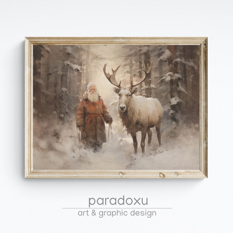 Reindeer Painting - Etsy