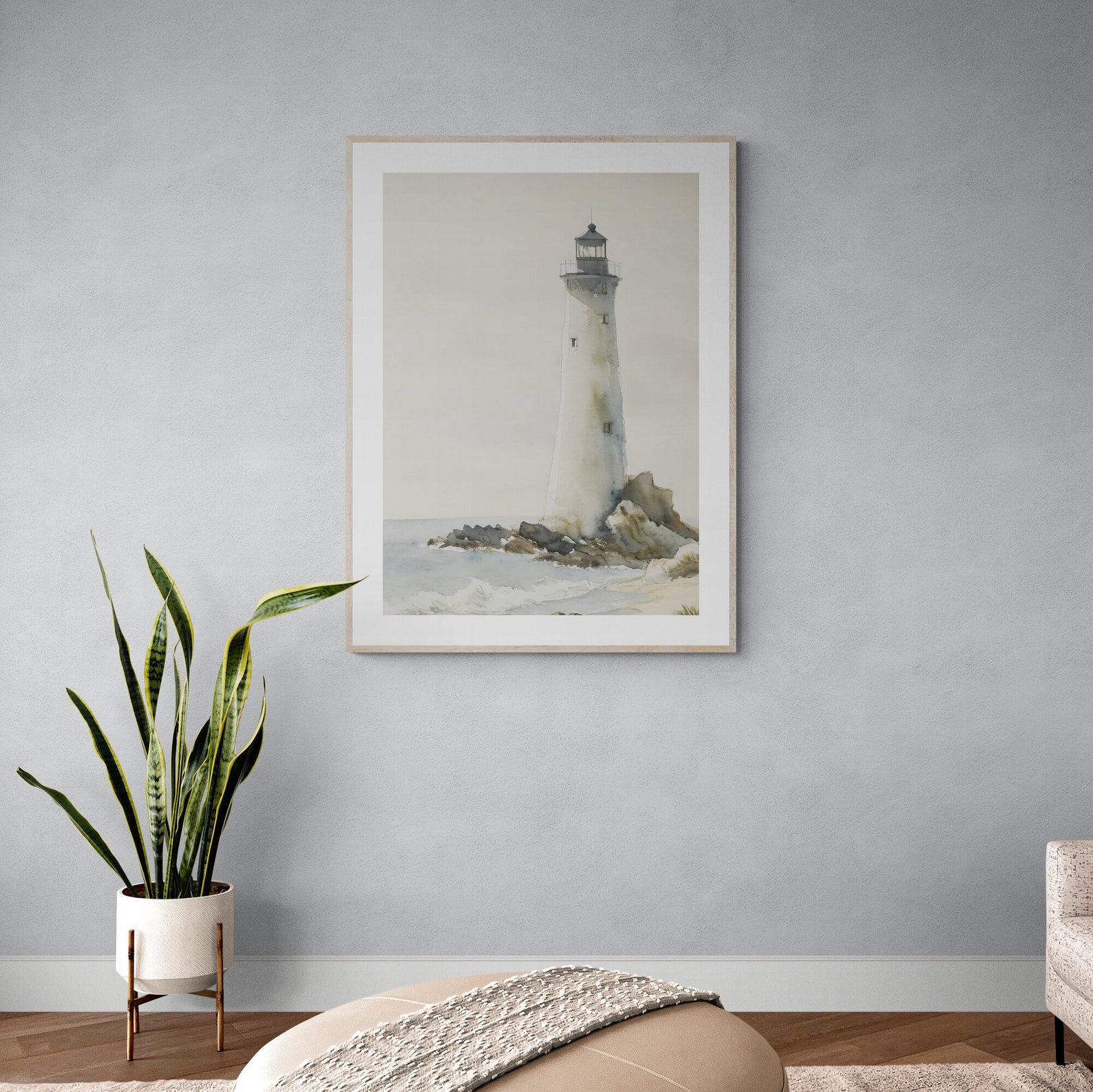 Lighthouse Print Vintage Art Watercolor Painting Gift Nautical Painting ...