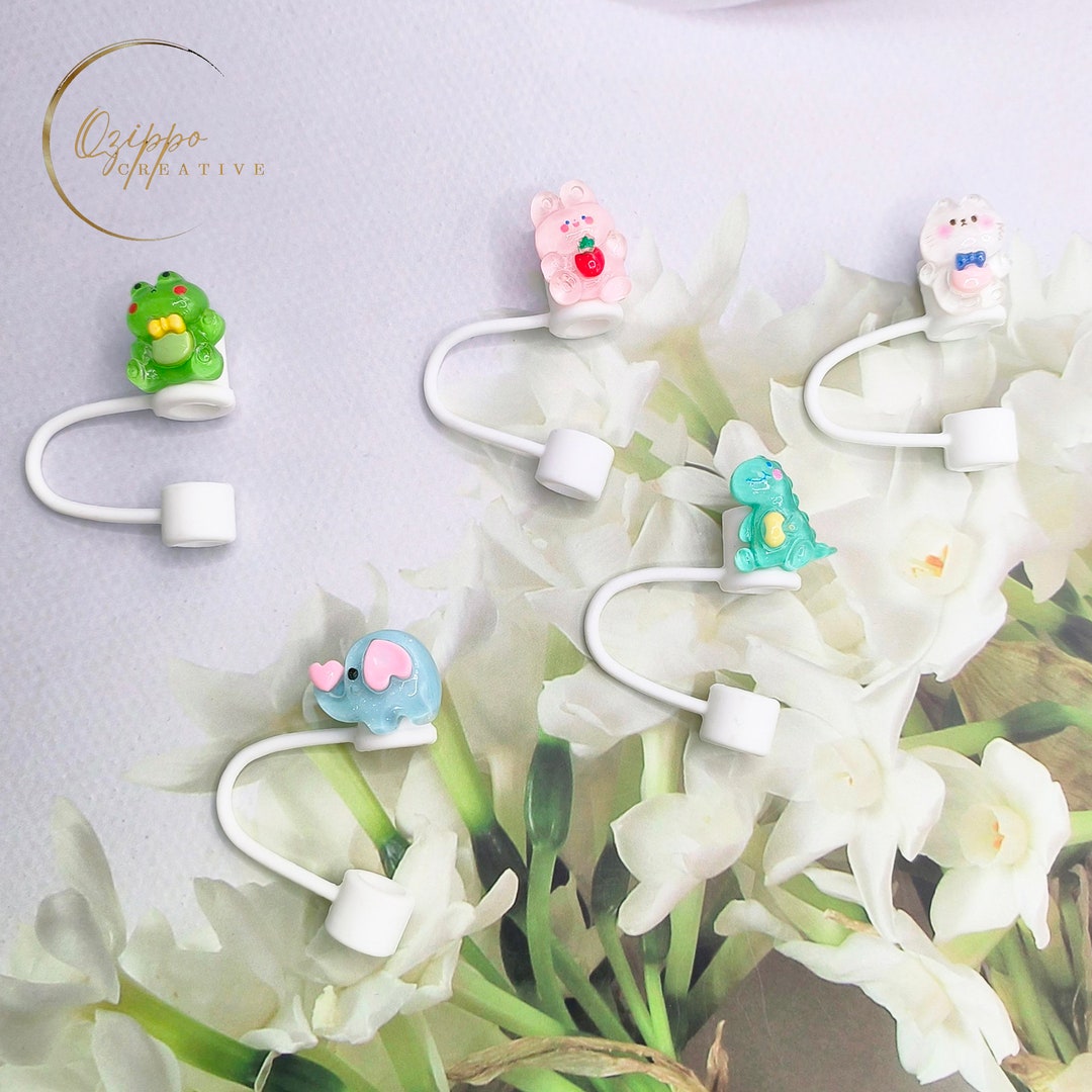 Cute Animal Straw Cap,straw Topper,flower Straw Cover,cup Accessory ...