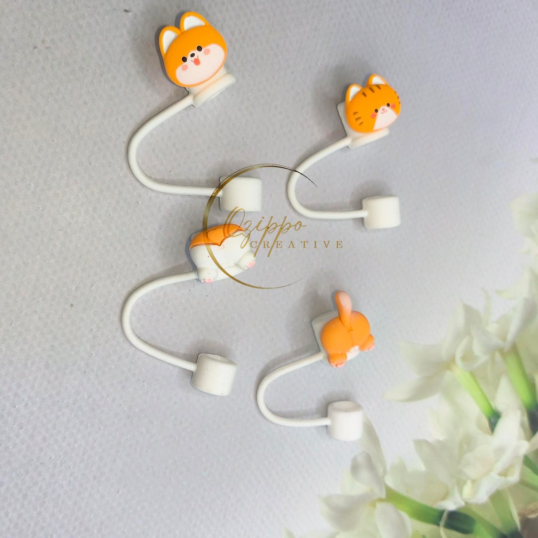 Cute Cat Straw Capcat Butt Straw Decoranimal Straw - Etsy