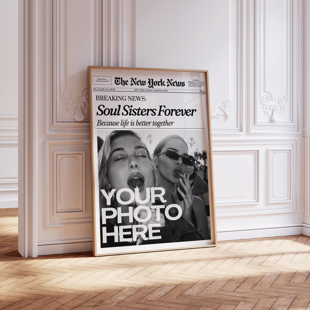 CUSTOM Newspaper Poster, Personalized Newsprint Poster, College Dorm ...