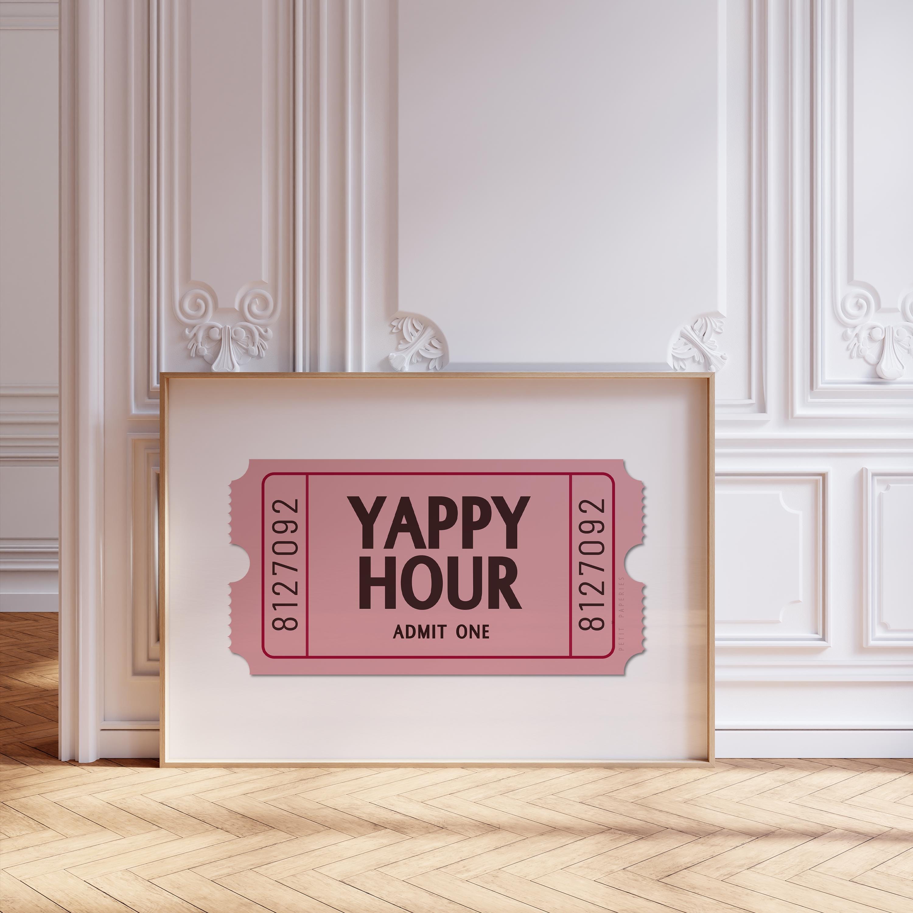 Yappy Hour Print, Happy Hour Bar Cart Wall Art, Bar Cart Printable ...