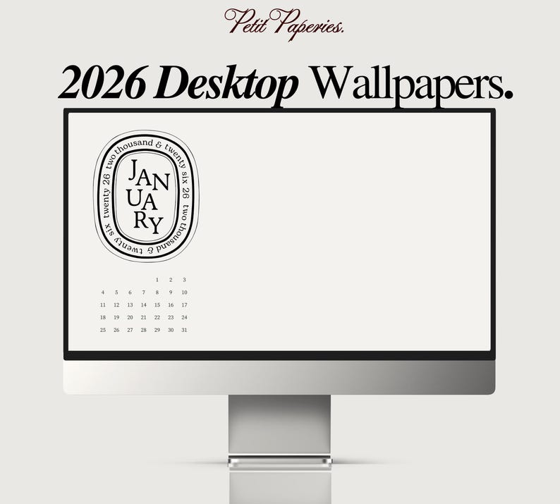 2026 Desktop Calendar Wallpapers 2025-2026 | Minimalist Modern Simple ...