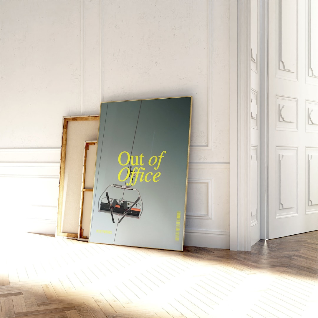 Minimal Out of Office Print, Retro Ski Wall Art, Newspapers Magazine ...