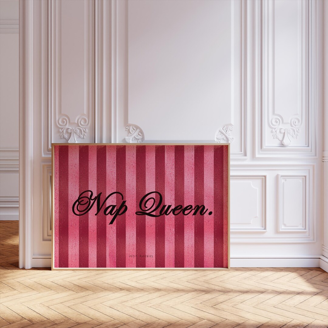 Nap Queen Wall Art, Trendy Wall Prints, Girly Pink and Red Wall Art ...