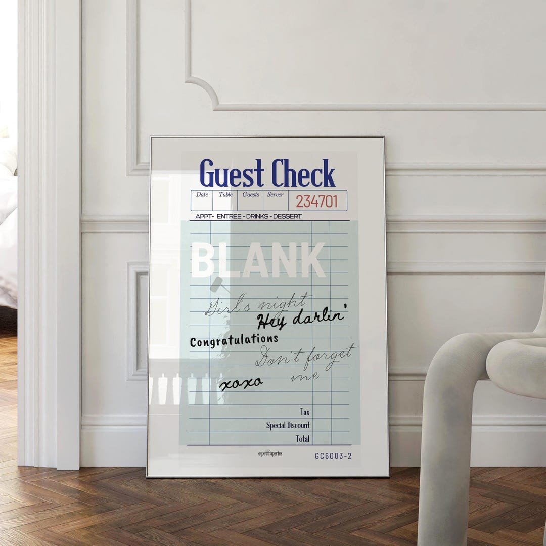 BLANK Guest Check Printable: Wedding Guest Book With Green Blue Guest ...