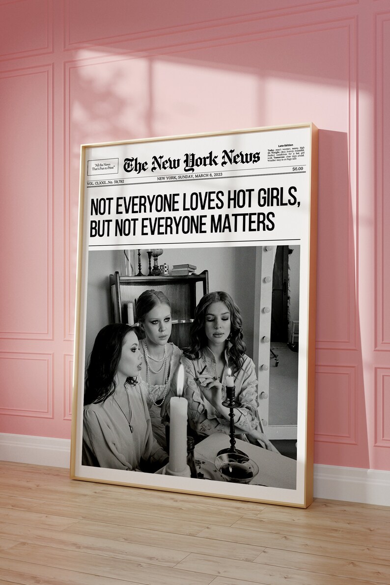 Trendy Newspaper Print, Retro Fashion Newsprint Headline Poster ...
