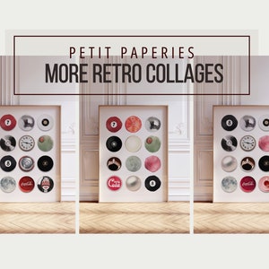 Trendy Colorful Wall Art, Circles Collage Wall Print, Retro Decor ...